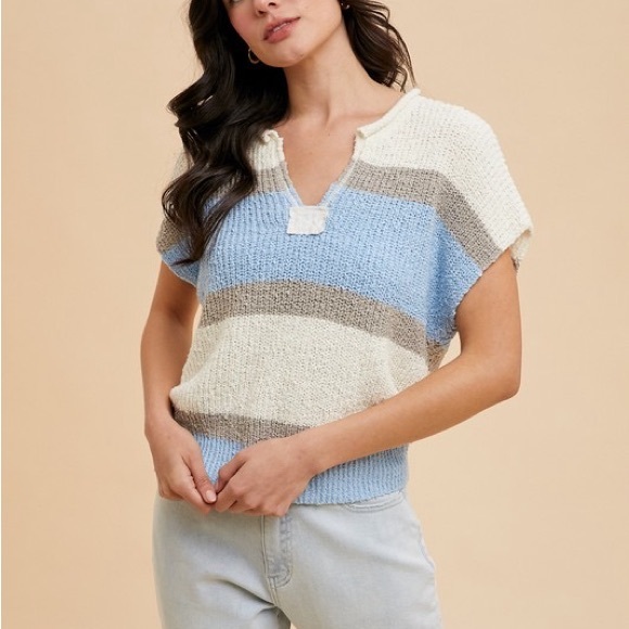 Annie | Tops | Annie Wear Annie Wear Low Gauge Color Block Textured ...